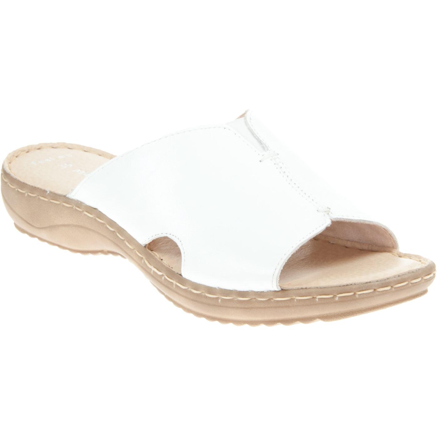 Marco Tozzi hvid skind slipper - Nyholmstrand Sko